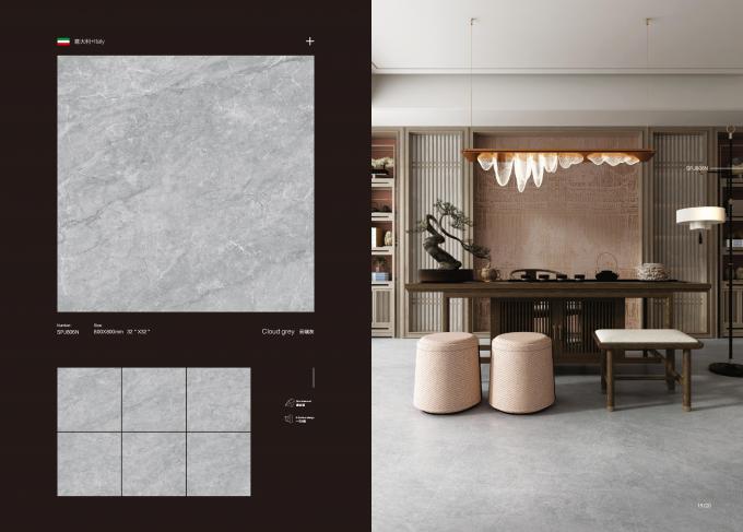 Chemical Resistant Cloud Grey Porcelain Slab Tile Seamless Elegant