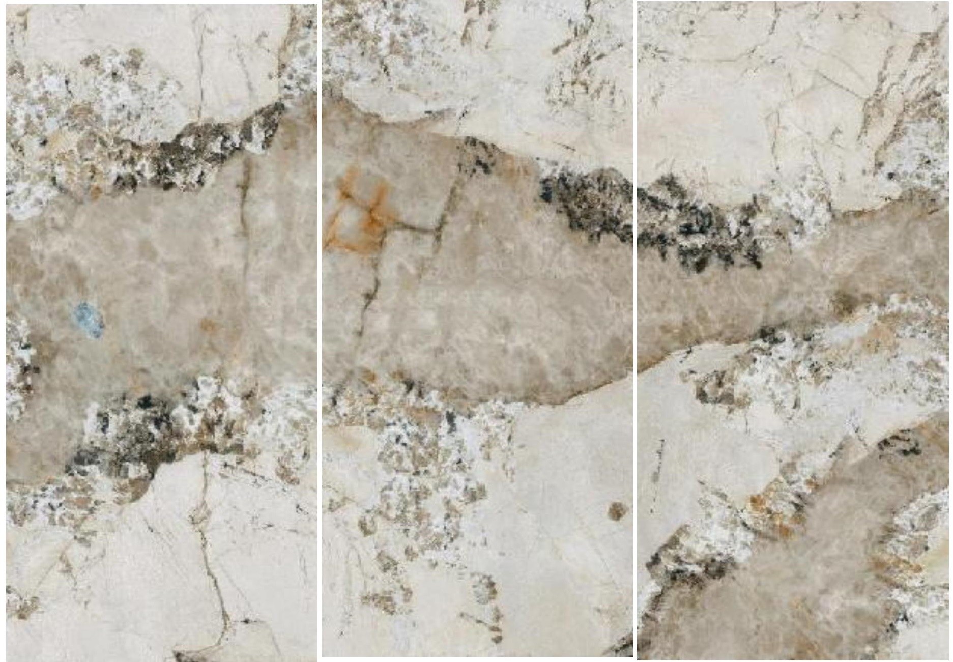 Pandora White Brown Colour Marble Slab Tile Polished Granite Floor Tiles