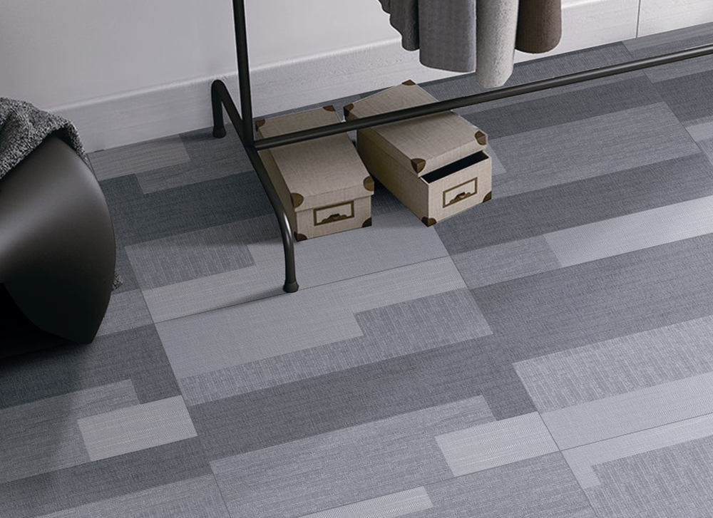 Random Design Dark Grey Carpet Tiles Texture Scratch Proof For Living ...